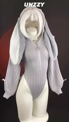 Unzzyofficial on Instagram: "unzzyofficial Bunny Ear Hoodie Bodysuit 🔍KO64 $39.99 www.unzzy.com #unzzy #unzzystore #girls #girl #bunny #bunnygirl #hoodie #kawaii #kawaiianimegirl #underwear #sweaterdress #sweater #softgirl #soft"