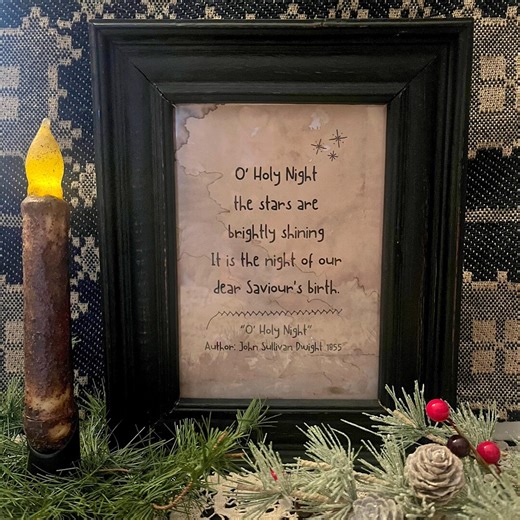 Primitive Christmas Hymns of Faith "o' Holy Night" Printable Art - Instant Download - Digital Primitive Art - JPG Format - Digital Art Decor - Etsy UK