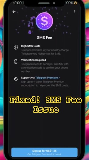 Fixed! Telegram SMS Fee Issue