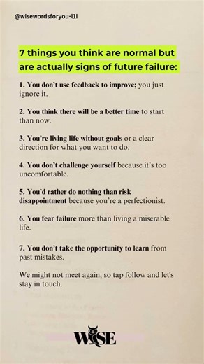 7 Habits That Secretly Lead to Failure #wisewords #selfimprovement #motivation