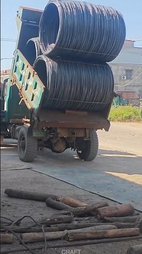 Small Truck Unloading Rebar Coils: Full Process Demo