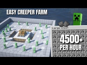 Minecraft Creeper Farm Tutorial 1.21.8 | Gunpowder Farm Tutorial Minecraft - 4500 Per/h