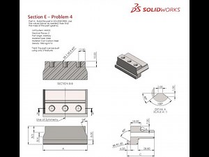 Solidworks CSWA Exam Practice | PART MODELLING | Section E - 4