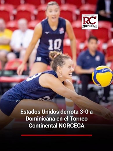 El conjunto de Estados Unidos mantuvo anoche su invicto (3-0) en el Torneo Continental NORCECA al vencer 3-0 (25-22, 25-22 y 25-16) a la República Dominicana, en choque correspondiente al Grupo B y así asegurar su pase a la ronda semifinal de la justa. El viernes, las caribeñas se enfrentarán a México a las cinco de la tarde en los cuartos de final para buscar su pase a las semifinales de este viernes. Más en www.robertocavada.com Ve al link desde mi bio. #RCNoticias #NORCECA #torneo #RD #EEUU #