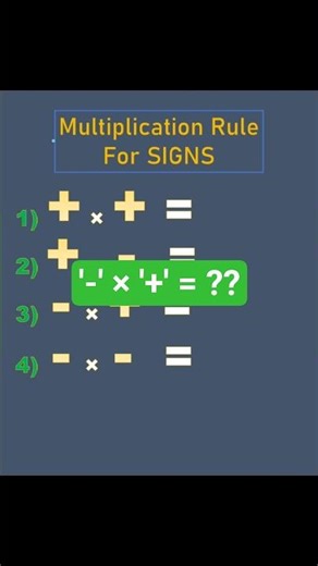 + multipliy by - = ?? | very important | #easylearning #mathslearning #mathtricks