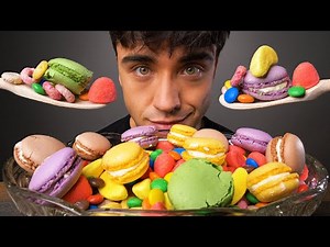 Eating UNICORN FROOT LOOPS Cereal w/ (Macarons, M&M’s, Haribo, Marshmallows) | McBang ASMR