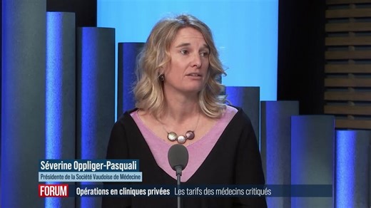 Bras de fer entre assurances complémentaires et cliniques privées: interview de Séverine Oppliger-Pasquali - Forum - Play RTS
