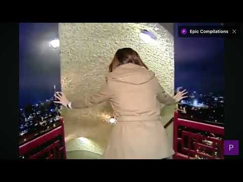 Chinese Girl Reporter Screaming Down Slide