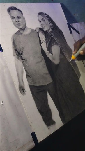 portrait drawing commission work A3 size #hyper realistic drawing #art #sketch #drawing #shorts