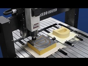 2550 CNC Router making dimensional 3D letters with sign foam