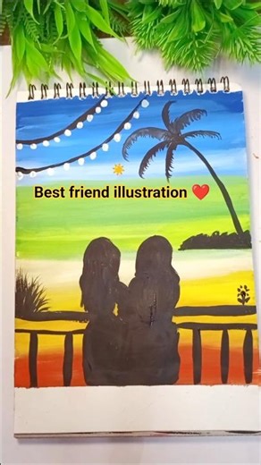 Best friend drawing with poster colour #shortvideo #drawing #art #bestfriend #postercolour #love
