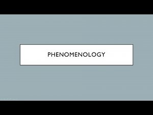 Philosophy 101: A Basic Introduction to Phenomenology