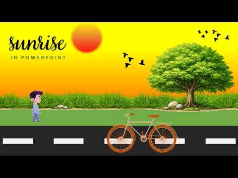 PowerPoint Animation Tutorial - Sunrise Scene with Moving Elements | Step by Step