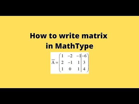 How to write matrix in MathType