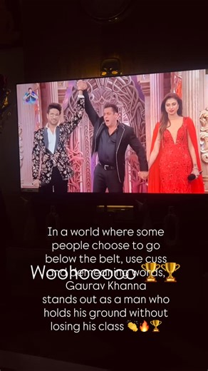 Megha Khandelwal on Instagram: "Superstar GK 🔥🔥 the most deserving 👏👏👏🥳🥳 He has shown that you don’t need to abuse, or fall for cheap tactics to defend yourself. You can take a stand with clarity, and strength and still win @gauravkhannaofficial 🏆🏆 (Bb19, winner, grand finale, big boss, updates, Gaurav Khanna superstar , GK, Tanya Mittal, Farhana Bhatt, Amaal Mallik , Pranit More, Top 5, contestants, Gaurav Khanna, Big boss 19, JioHotstar, reels, fyp, for you, explore , follow for more,