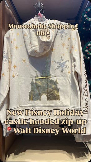 3.3K views · 1.3K reactions | 懶❄️Stunning New Holiday Winter castle zip up now available at Walt Disney World懶❄️  ✨ we have been waiting for this at Walt Disney World, as Disneyland had already gotten their version. It is so pretty, perfect for any occasion, but really with the winter holidays as well. #waltdisneyworld | #disneymerch | #cinderellacastle | Mouseaholic Shopping Blog | Facebook