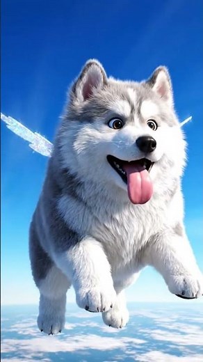 The Flying Fluffball #dog #puppy #husky #cute