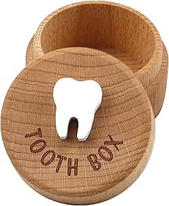 free-space Tooth Fairy Box 3D Carved Wooden Souvenir Dropped Tooth Keepsake Storage Box Gift for Boy or Girl (Tooth Fairy Box)