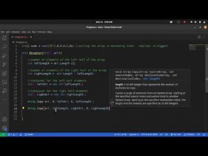 How to Merge Sort An Array in C# || MergeSort