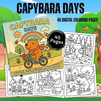 Capybara Days Coloring Pages | 45 Cozy & Fun Animal Activity Sheets