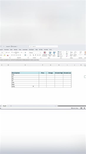 Live stock data in excel #exceltricks #exceltips Data Analysis and Automation Freelance contact - ExcelHelpBG@gmail.com https://linktr.ee/yourexcelbuddy