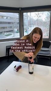 Who is the fastest Rabbit in the office?  Round 2! I challenged my coworkers to see who could open a bottle the fastest with our Vertical Rabbit Corkscrew. Not a bad way to spend an afternoon in the office 藍#officefun #officejokes #coworkersbelike #coworkerfun #rabbitwine #wineopener #winecorks #winejokes #winereel #winefun | Rabbit Wine | Facebook