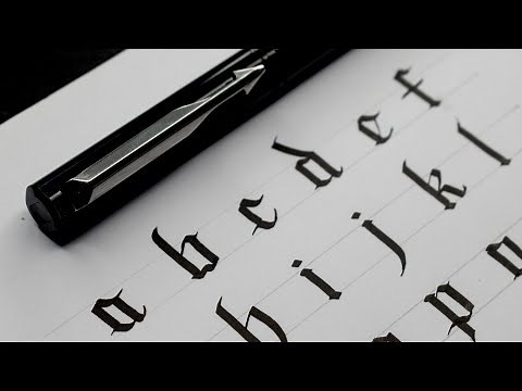 How to write Gothic Calligraphy small letter a to z. Gothic alphabets small letters.