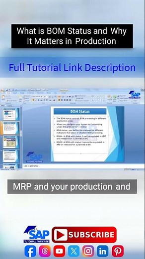 Is BOM Status Crucial for Your SAP Production Success? | SAP Courses For Beginners | SAP Software