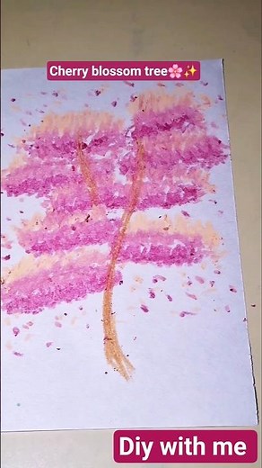 how to draw cherry blossom tree 🌸✨️ #stepbystep #cherryblossomseason #tree #blossom #diywithme
