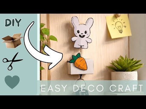 How to make a WOBBLE BUNNY Mailbox and Key Hook 📦 Easy Cardboard and Matchbox DIY 🐰🐰🐰🐇🐇🐇