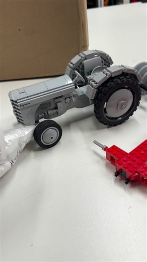 BrickTsar on YouTube on Instagram: "Working on the Lego Ferguson tractor in red. More parts hard to find or don’t exist in red. Couple of Bricklink orders. #lego #legos #bricklink #legofergusontractor #fergusontractor #moc #legomoc #legohaul #tractor #rarelego"