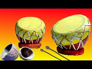 5 Min - Musical Instrument Craft With Coconut Shell | DIY- How to Make Small Tabla | Coconut Shell