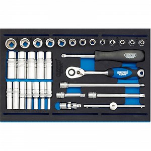 Draper 1/4" Socket Set in 1/4 Drawer EVA Insert Tray