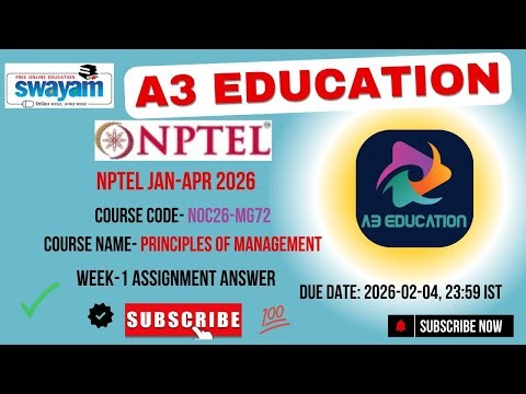 NPTEL Principles of Management Week 1 Assignment Answers | noc26-mg72