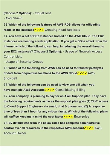 Aws Cloud Practitioner Sample Exams 1 2 3 En 4 Questions And Answers 20222023 Verified Answers By Ex