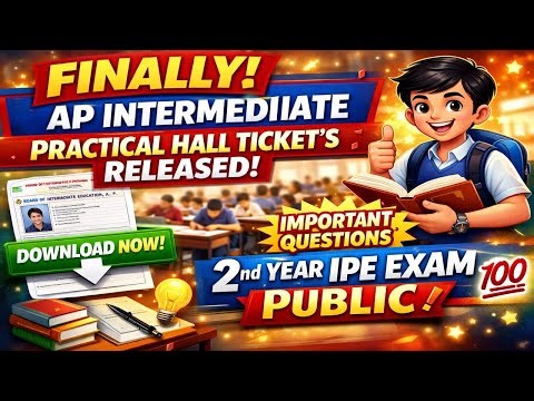 AP Inter Practical Hall Ticket OUT Now✅ 2nd Year IPE Public Important Questions 💯Released#hallticket