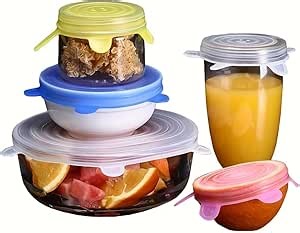 Silicone Stretch Lids Set, 6 Sizes, Reusable Food Storage Covers for Bowls, Fruits and Containers (pink, 6PCS)