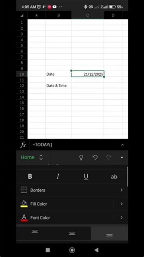 How to use TODAY and Now functions in excel
