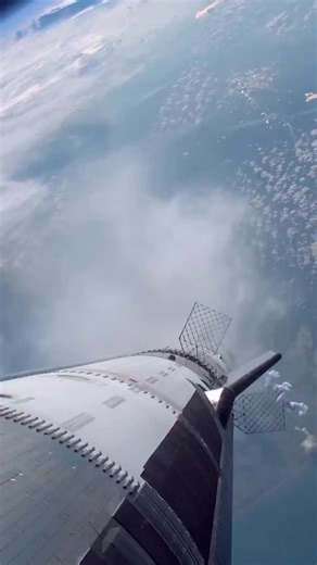 Depthofthefact | # —— Starship Flight 9 hot staging and Super Heavy boost back burn. It was the first controlled flip of a booster, reducing the amount of... | Instagram