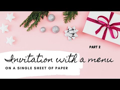 Invitation with a Menu (Part 2)| On one page| CSEC EDPM