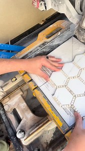 Marble mosaics. Cutting a curve for an arch using just a wet saw and a glass blade. No need to polish, super clean cut and ready for install. | Crownetools