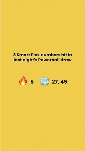 🎯 3 Smart Pick numbers hit in last night's Powerball draw! 1 Hot & 2 Cold