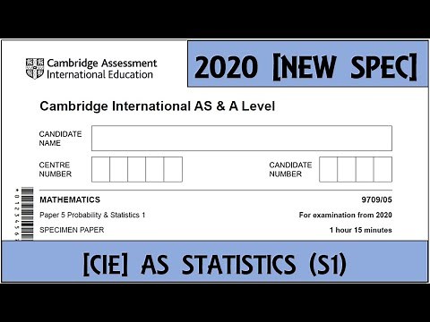 Solved Past Paper | CIE AS Mathematics | Statistics 1 | 2020 [NEW SPEC]