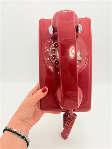 Vintage Red Northern Telecom Wall Rotary Phone | Retro Landline - Non Functional - Etsy UK