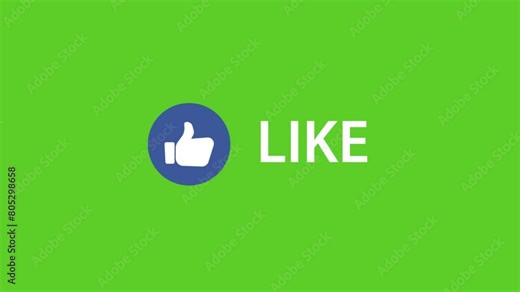 Thumbs up Like Social Media Reaction Engagement animation Green screen. Animated like Hand Emoji for good feedback, success, approval OK sign gesture.