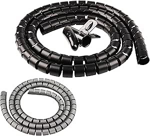 120" Cable Sleeve, Flexible Cord Bundler Wire Wrap Cable Management System for Office and PC