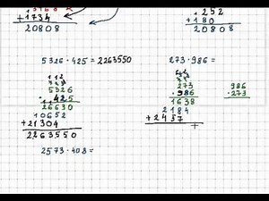 Mnożenie pisemne - liczby wielocyfrowe