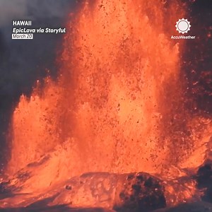 Eruption Spectacle: Kilauea volcano launches lava up to 700 feet in its 14th eruption episode! 🌋🔥 | AccuWeather