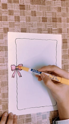 Easy border design for projects😍| Front page border design 💗💛| Simple border design #shorts #foryou