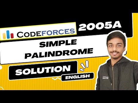 Simple Palindrome | Codeforces 2005A Solution | Codeforces Round 972 (Div. 2) | English